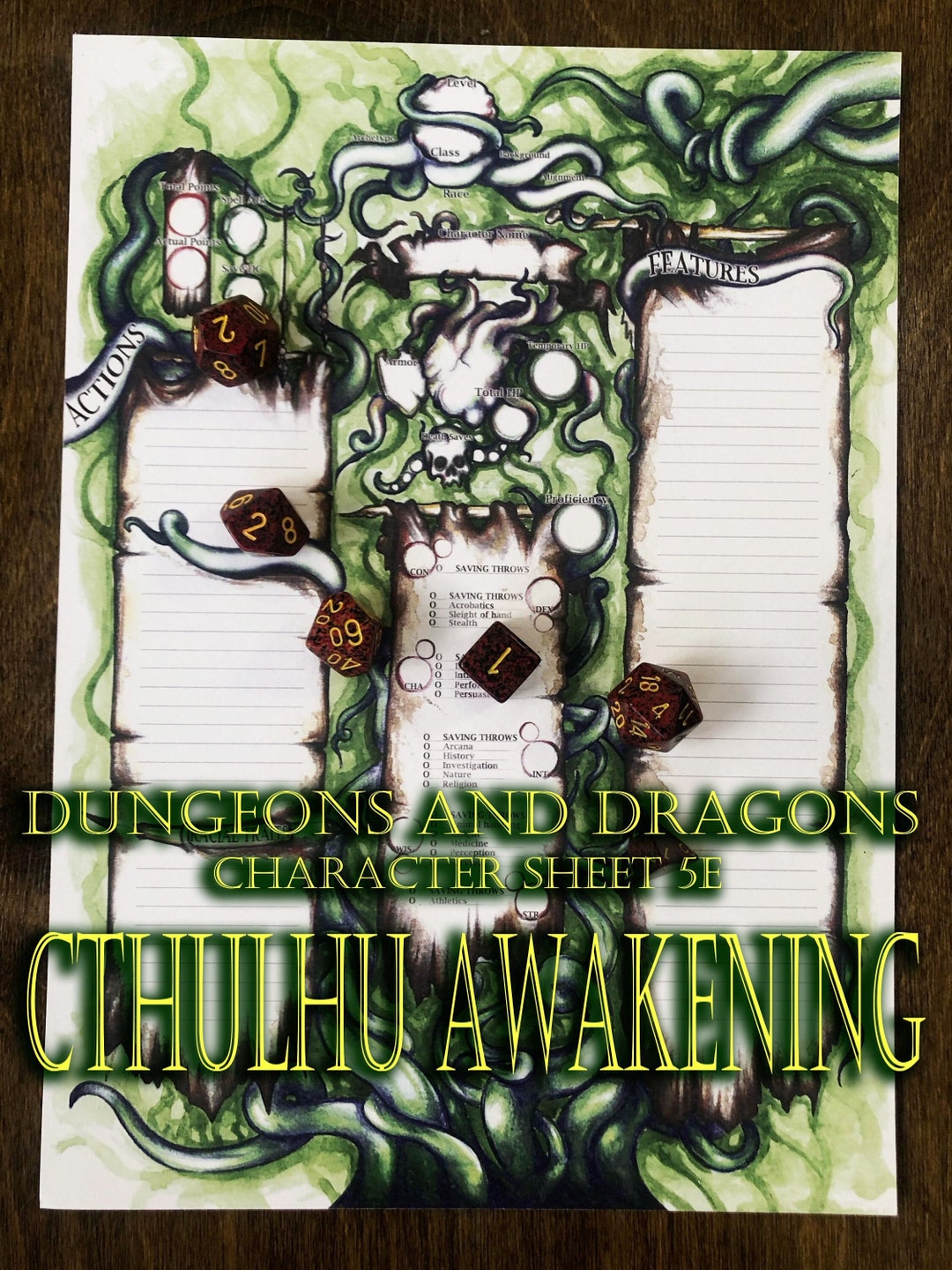Dnd 5e Character Sheet: Lovercraft's Horrors Inspired, Cthulhu ...