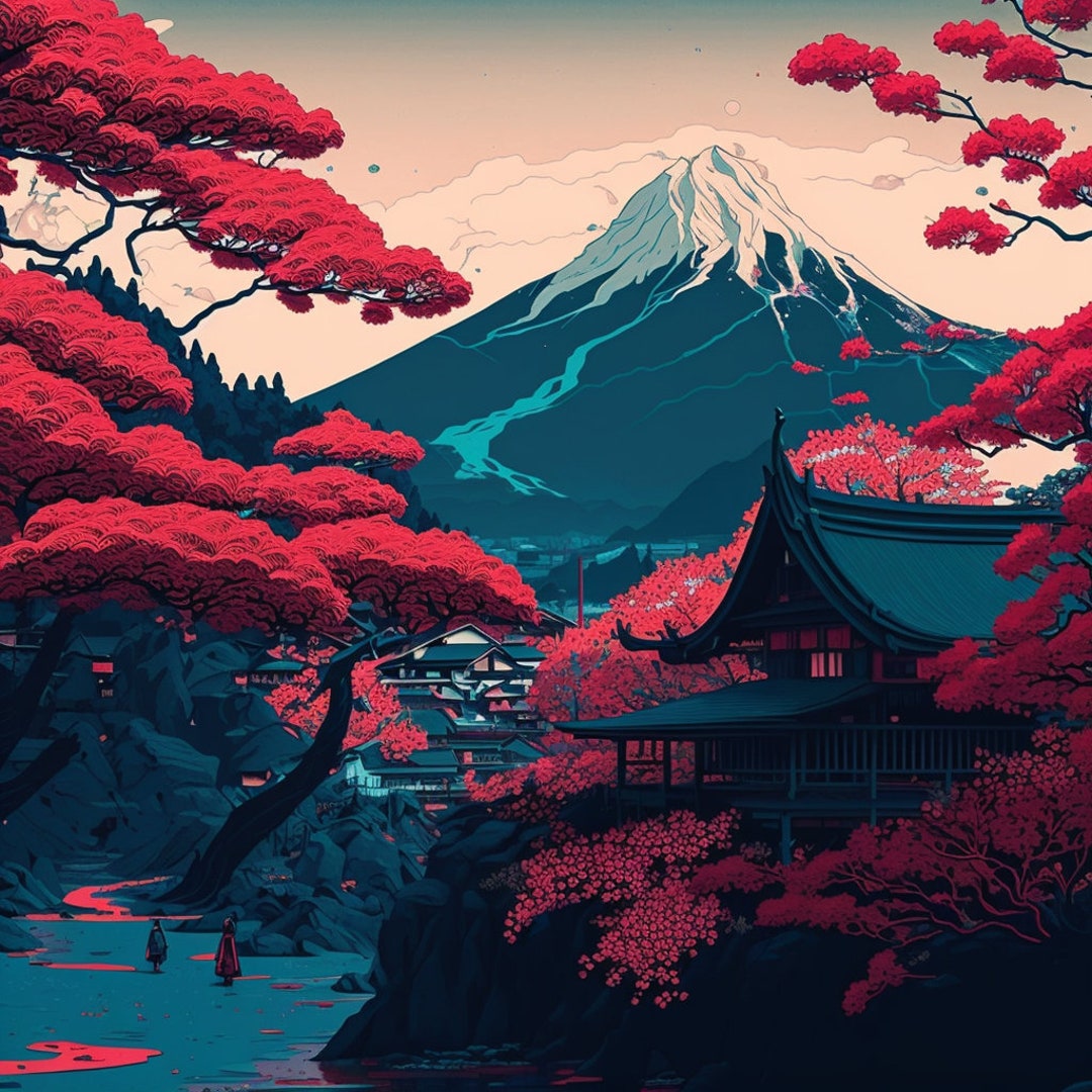 Japanese Art Cherry Blossom Wallpaper