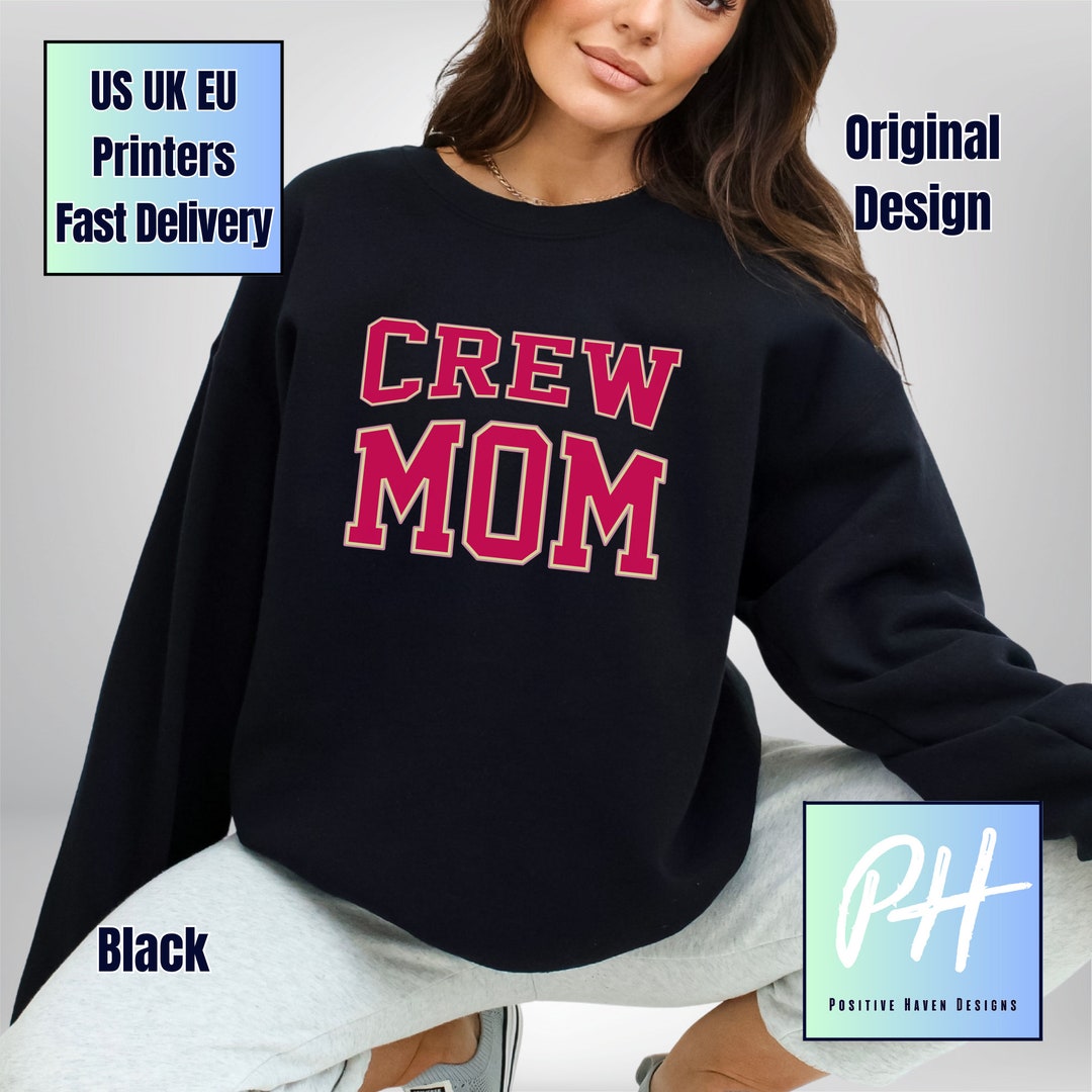Crew Mom Sweatshirt, Retro College Rowing Font, Senior Sport Game Day ...