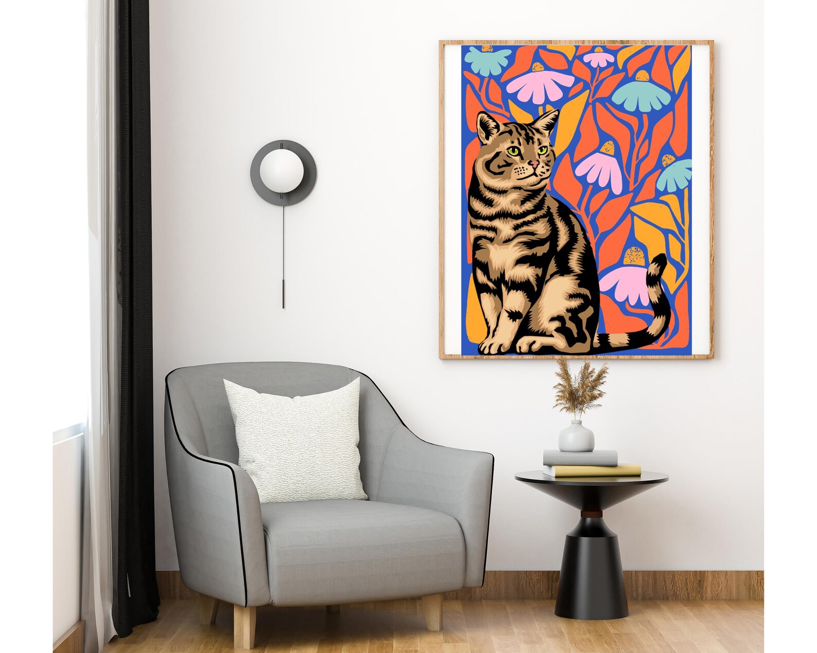 Vivid Color Cat Poster - Etsy