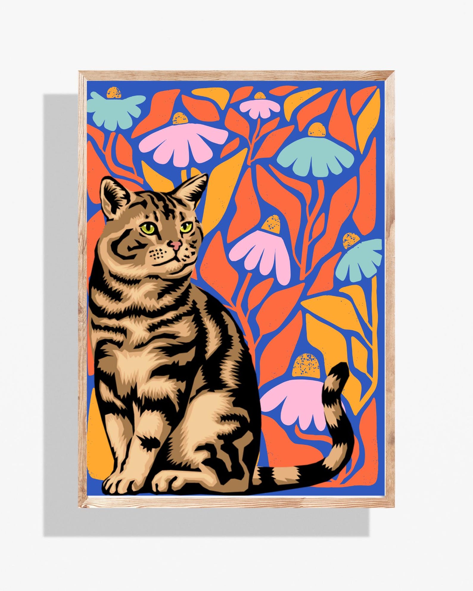 Vivid Color Cat Poster - Etsy