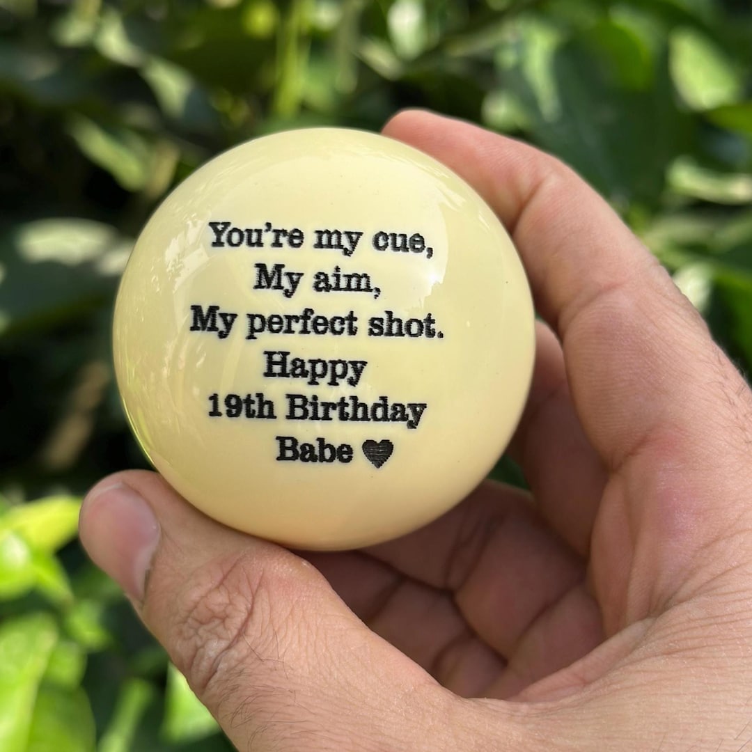 Your Name Monogram Custom Pool and Billiard Cue Ball - Great Gift for ...