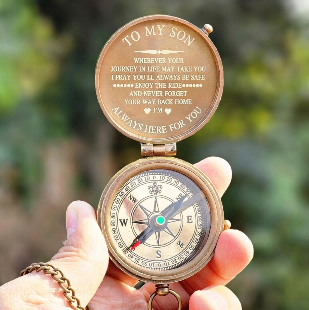 To My Son Personalized Compass Gift, Mother to Son Gift, Engraved ...