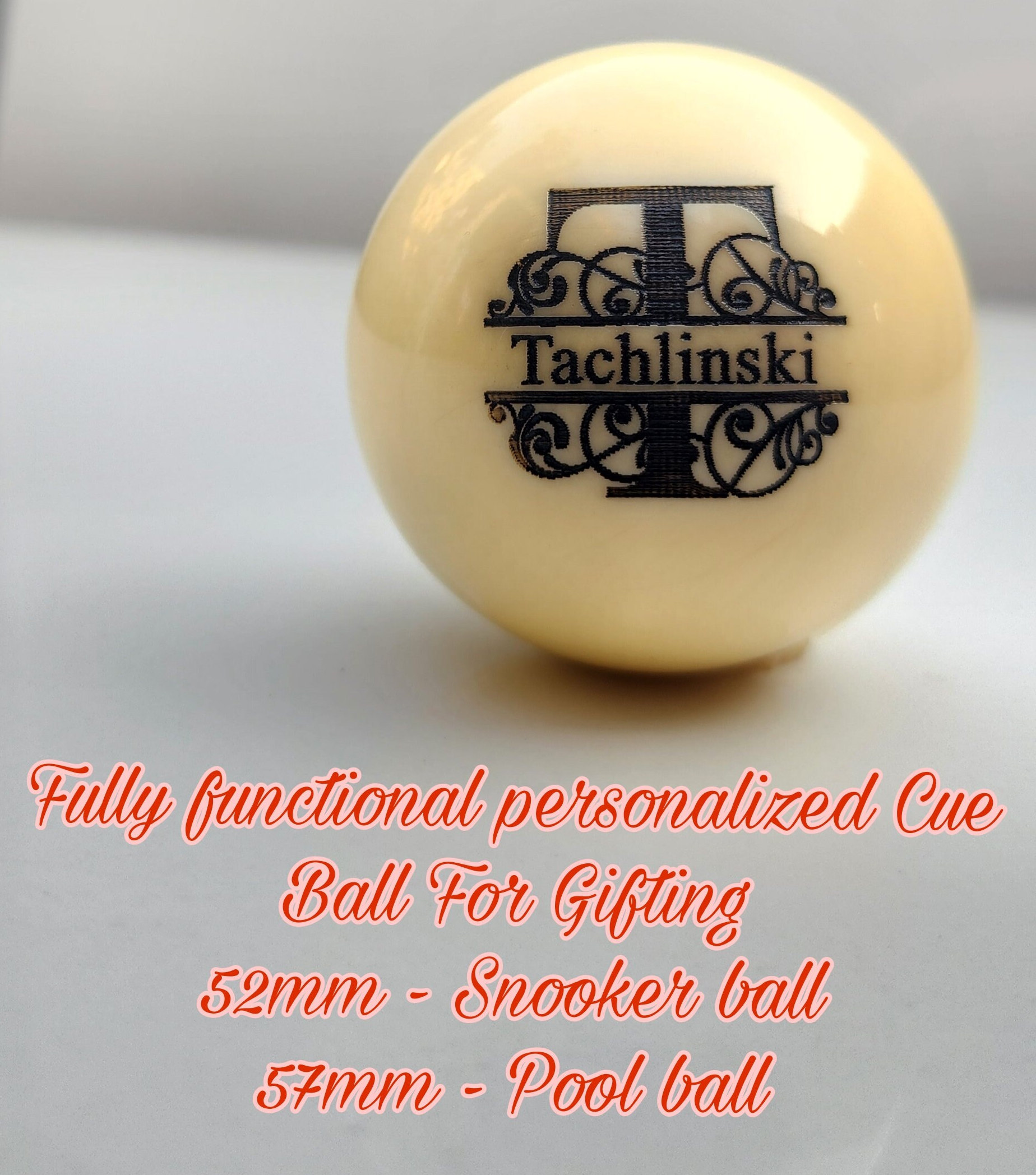 Personalized Pool Cue Ball Billiards Ball Engraved Ball Gift for Dad ...