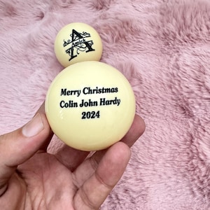 Your Name Monogram Custom Pool and Billiard Cue Ball - Great Gift for ...