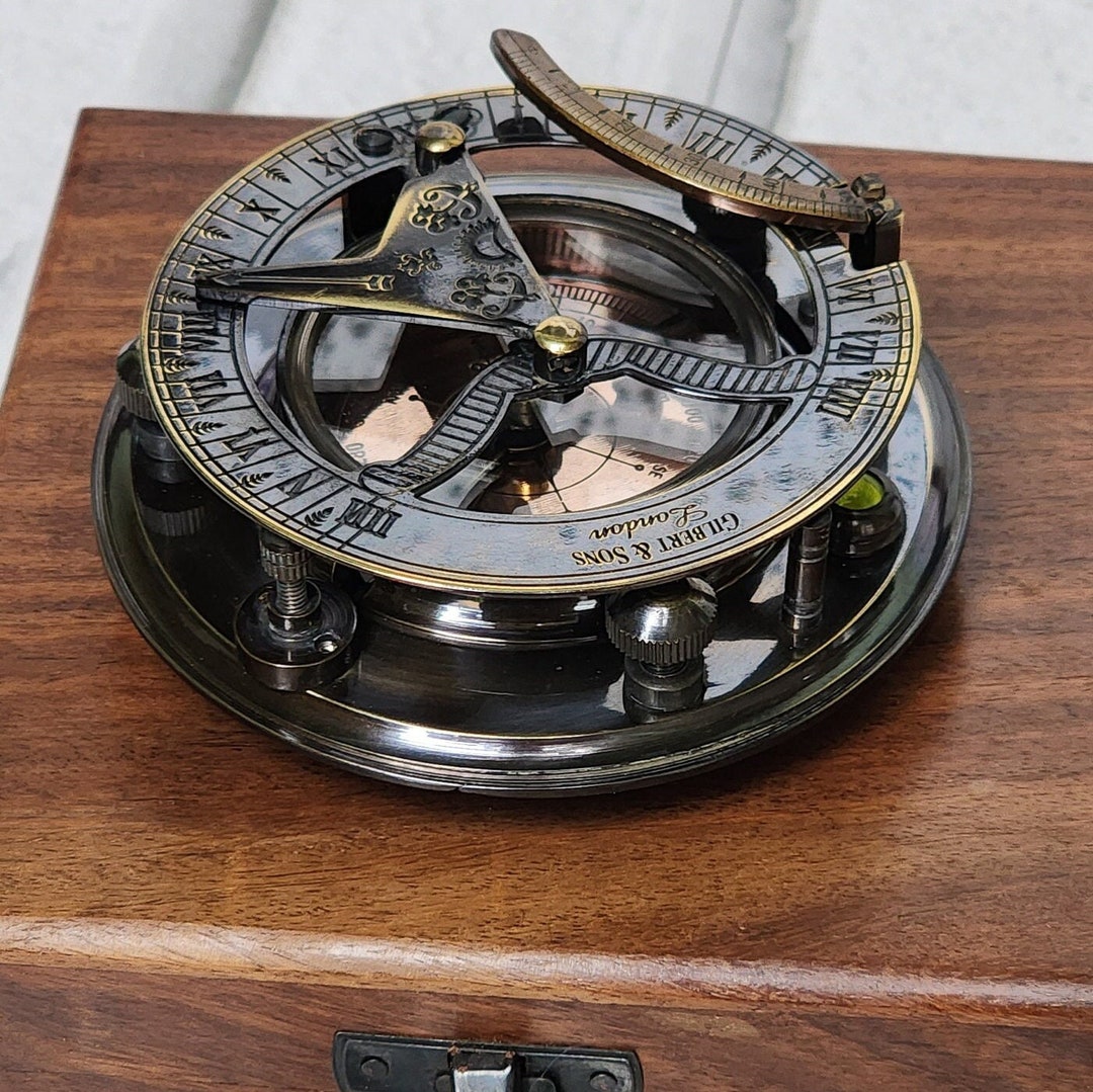 5" Sundial Compass, Engraved Compass, Vintage Antique Working Compass ...