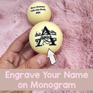 Your Name Monogram Custom Pool and Billiard Cue Ball - Great Gift for ...