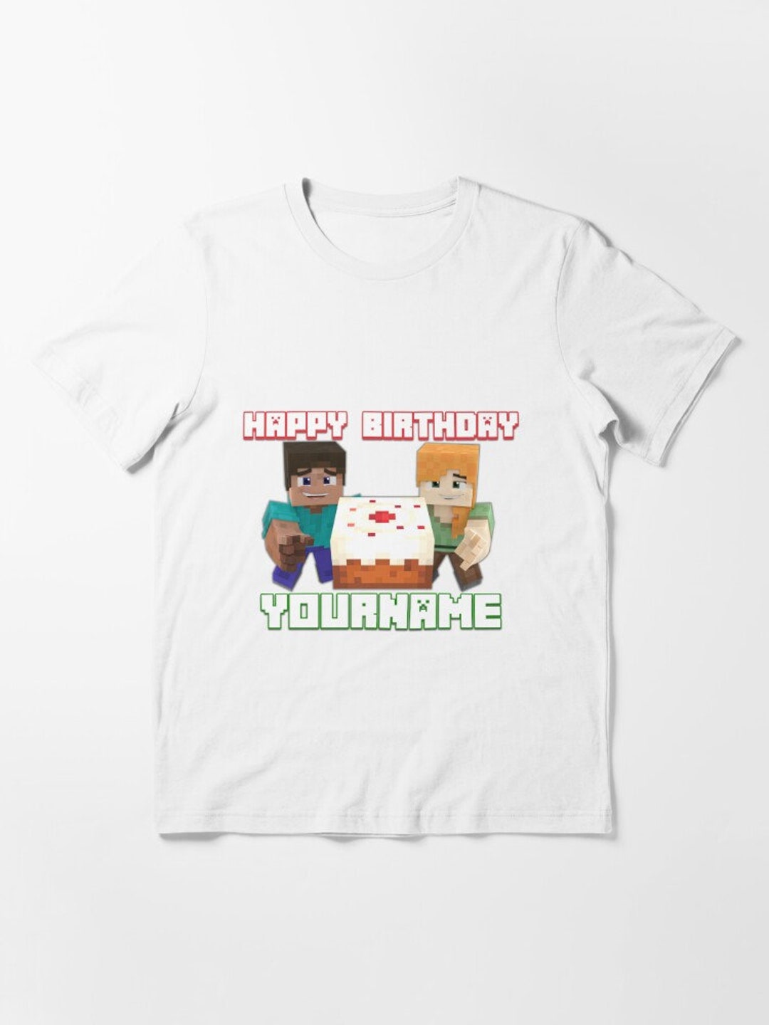 Customizable Minecraft Birthday T-shirt Steve and Alex %100 - Etsy ...