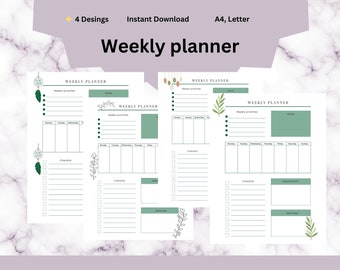 Printable Weekly Planner/ Digital Planner/ Weekly Schedule PDF ...