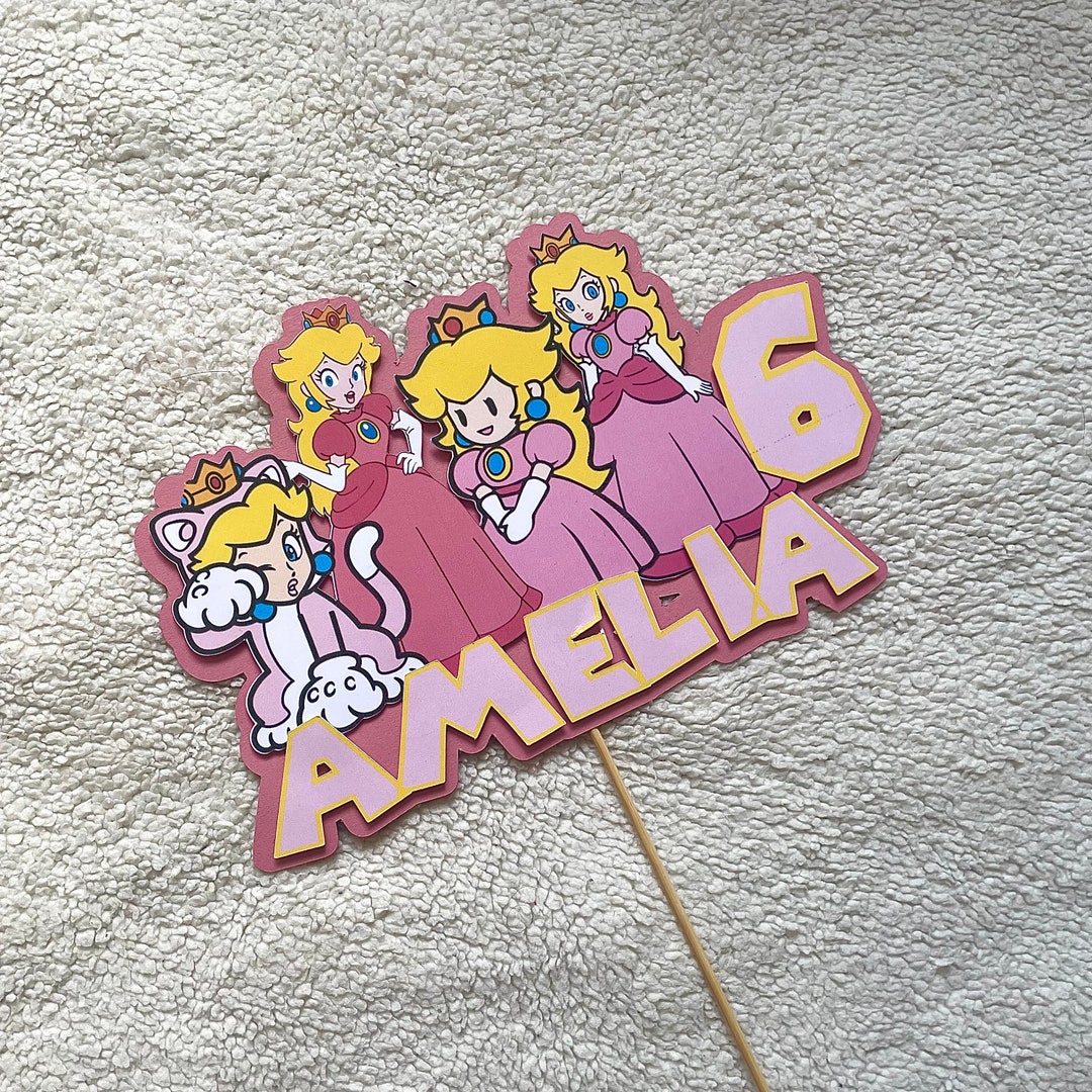Princess Peach Birthday Cake Topper Boy & Girl for Birthday - Etsy