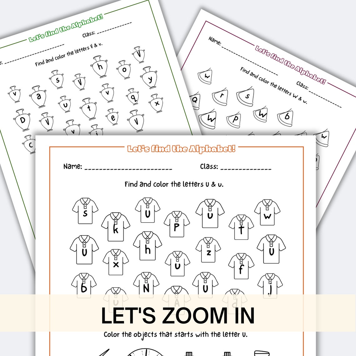 Alphabet Letter Printable, Alphabet Matching Printable, Tracing ...