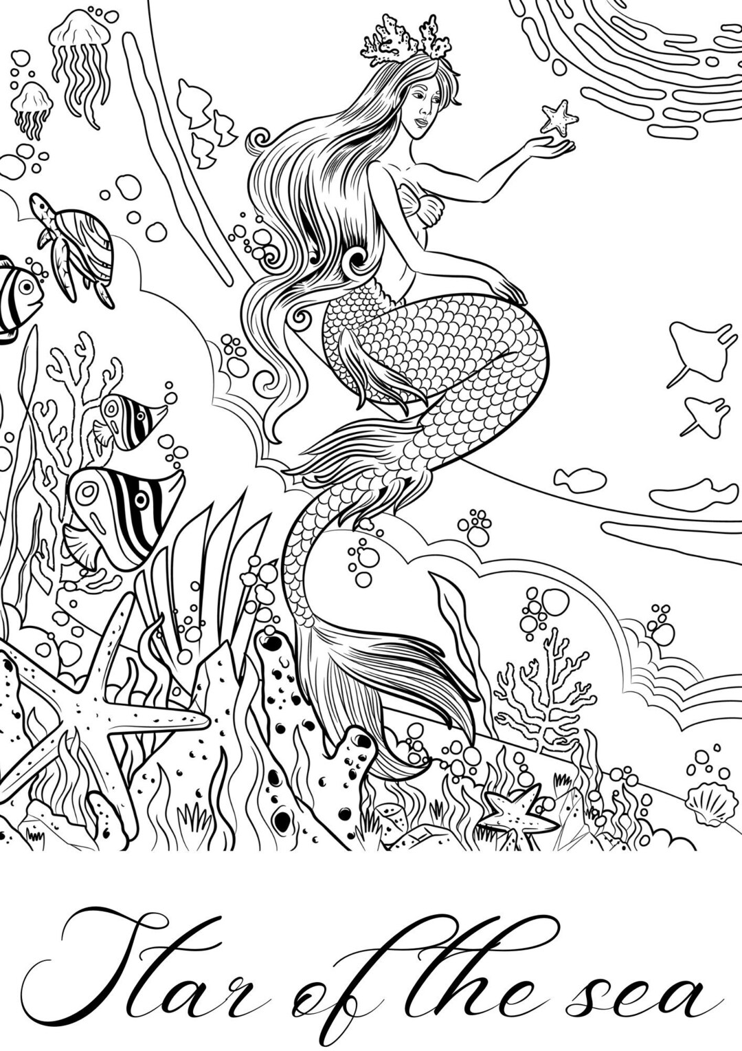 Beach Coloring Sheet: Star of the Sea Printable - Etsy