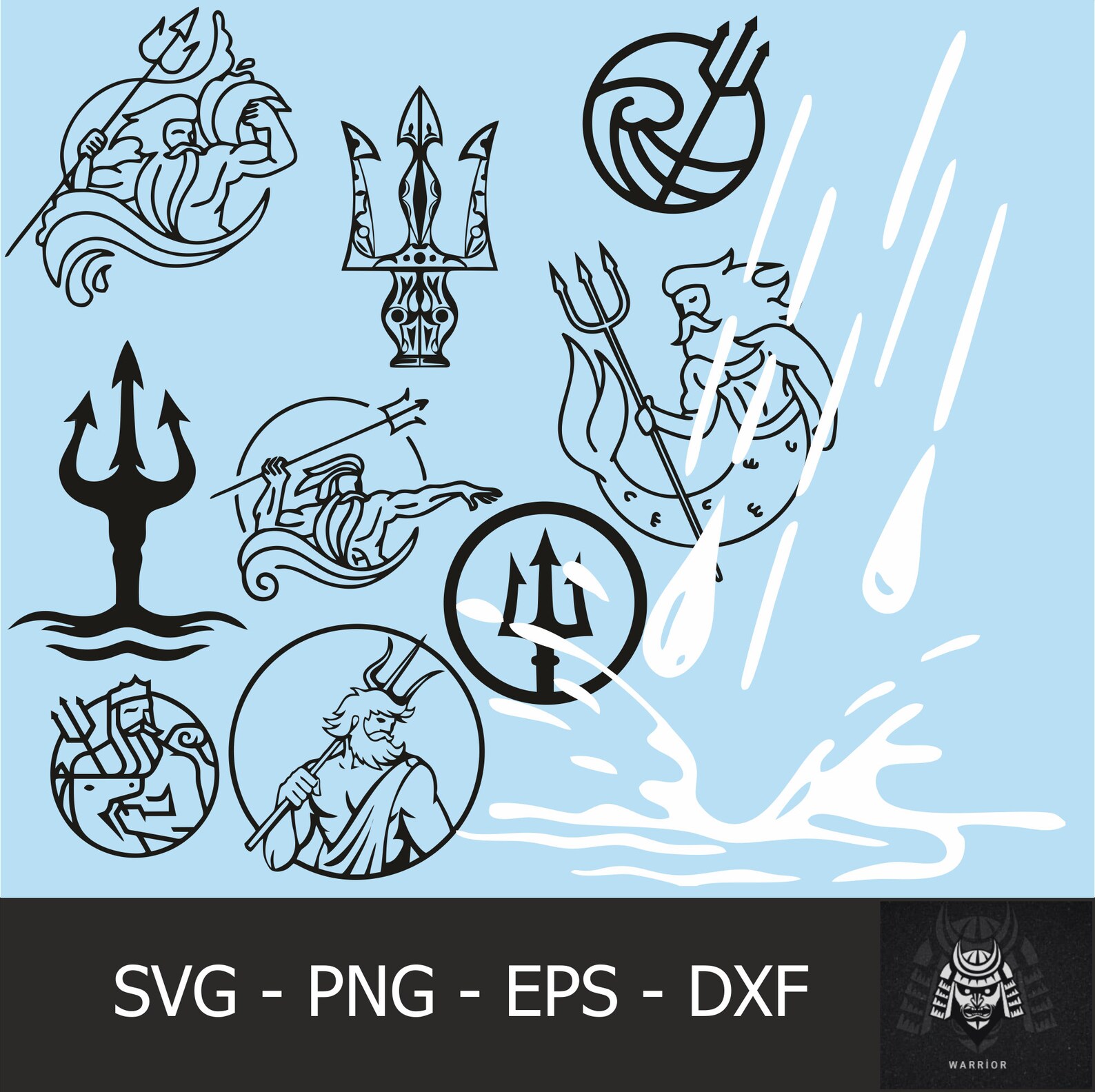 SVG & PNG Set of Greek Gods Icons Bundle-greek Mythology-hades, Zeus ...