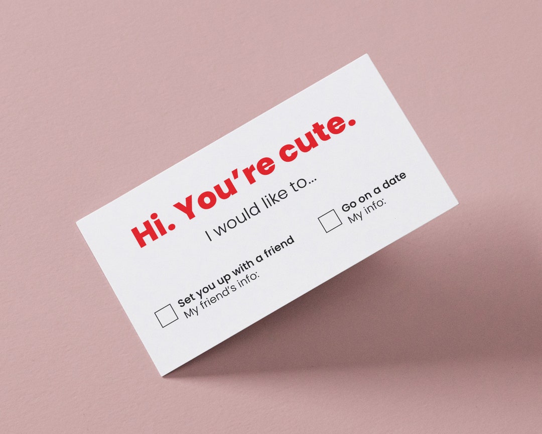 Hi. You're Cute Date Cards - Etsy