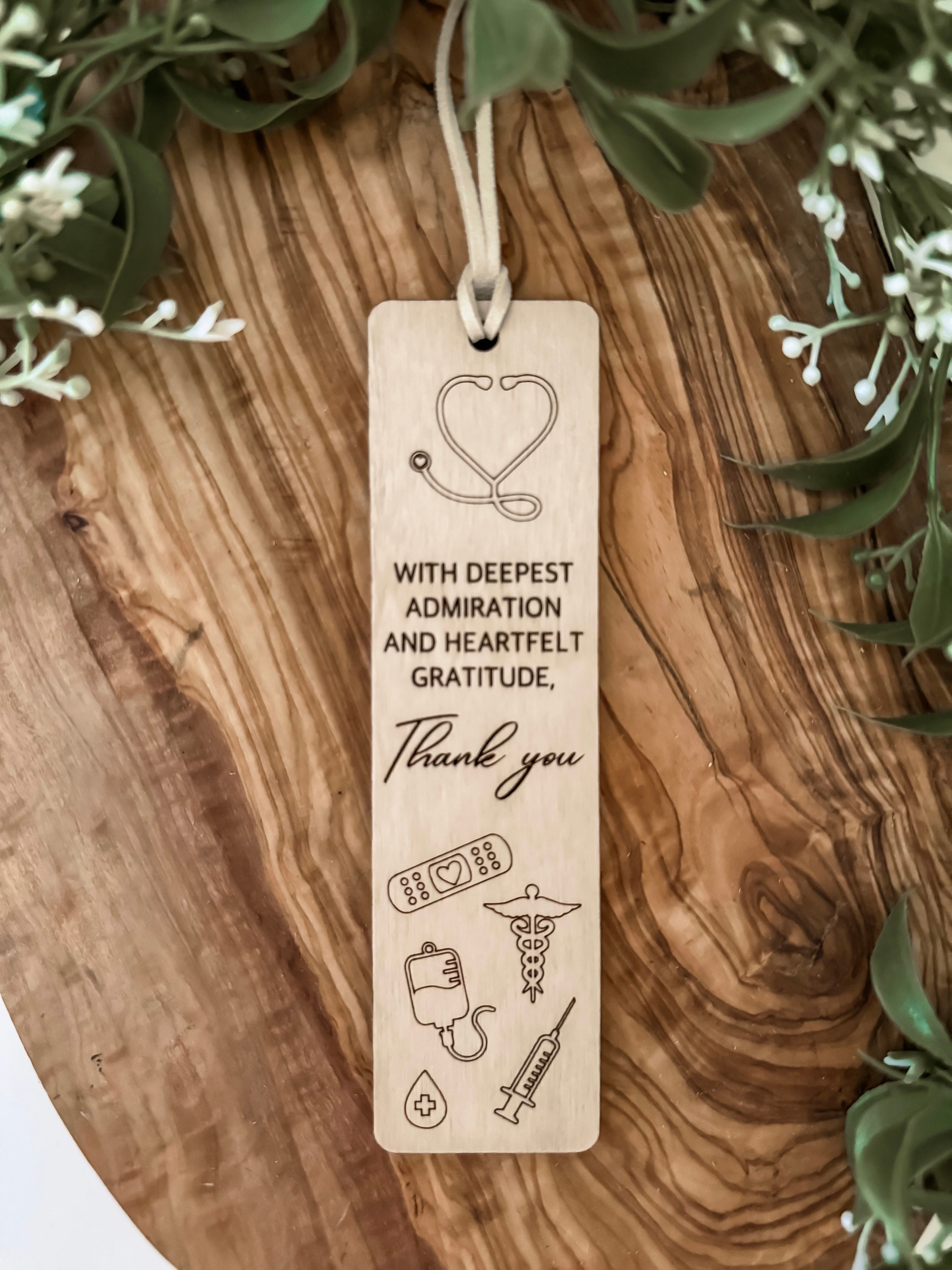 Personalized Wood Bookmark: Medical Appreciation Gift - Etsy