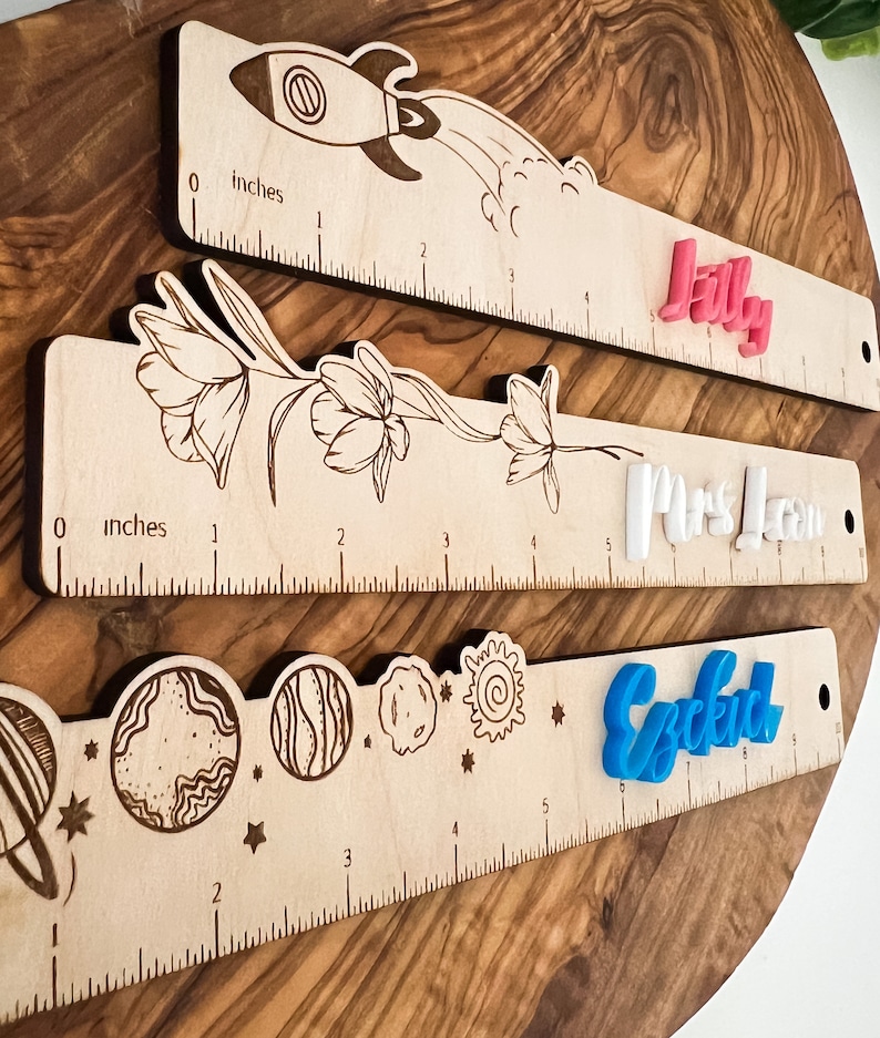 Personalized Ruler, Wood Ruler, School Wood Ruler, Engraved Ruler, Back ...