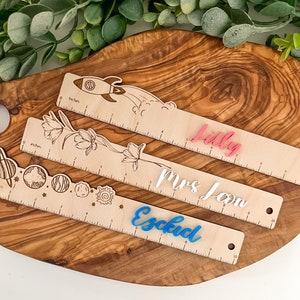 Personalized Ruler, Wood Ruler, School Wood Ruler, Engraved Ruler, Back ...