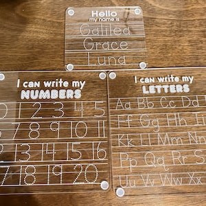 Name Tracing, Reusable Personalized Name Custom Trace Dry Erase Board ...