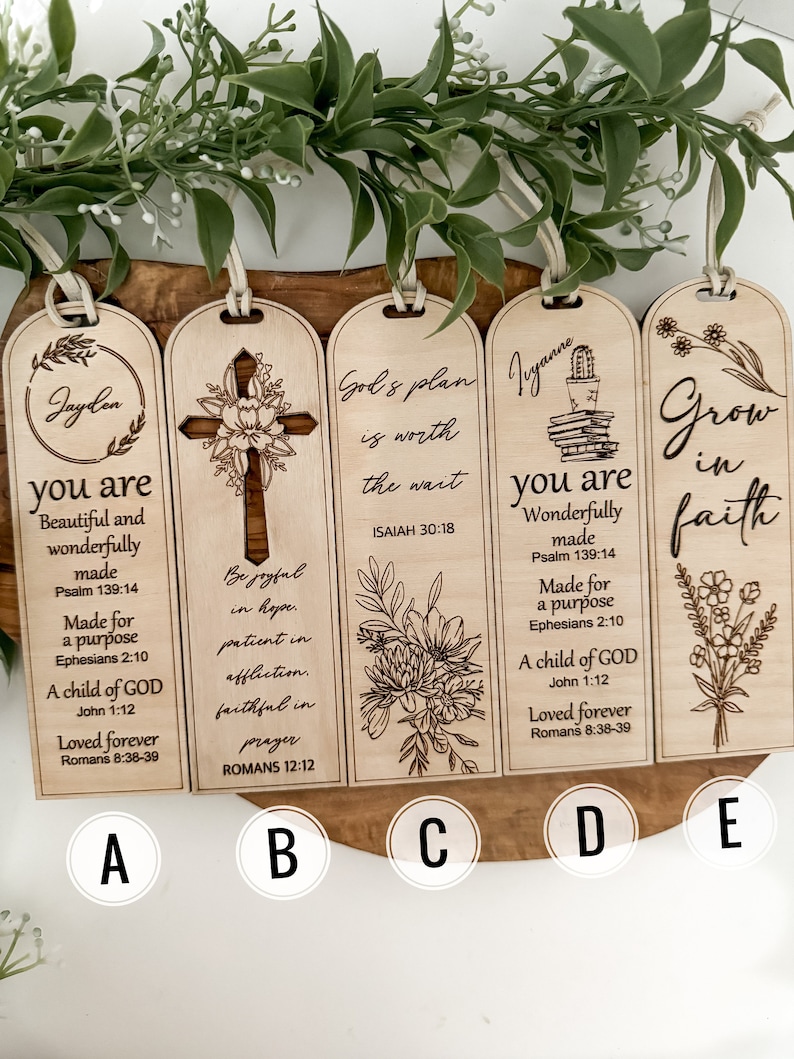 Engraved Wood Bookmark: Personalized Baptism Gift, Bible Verse - Etsy