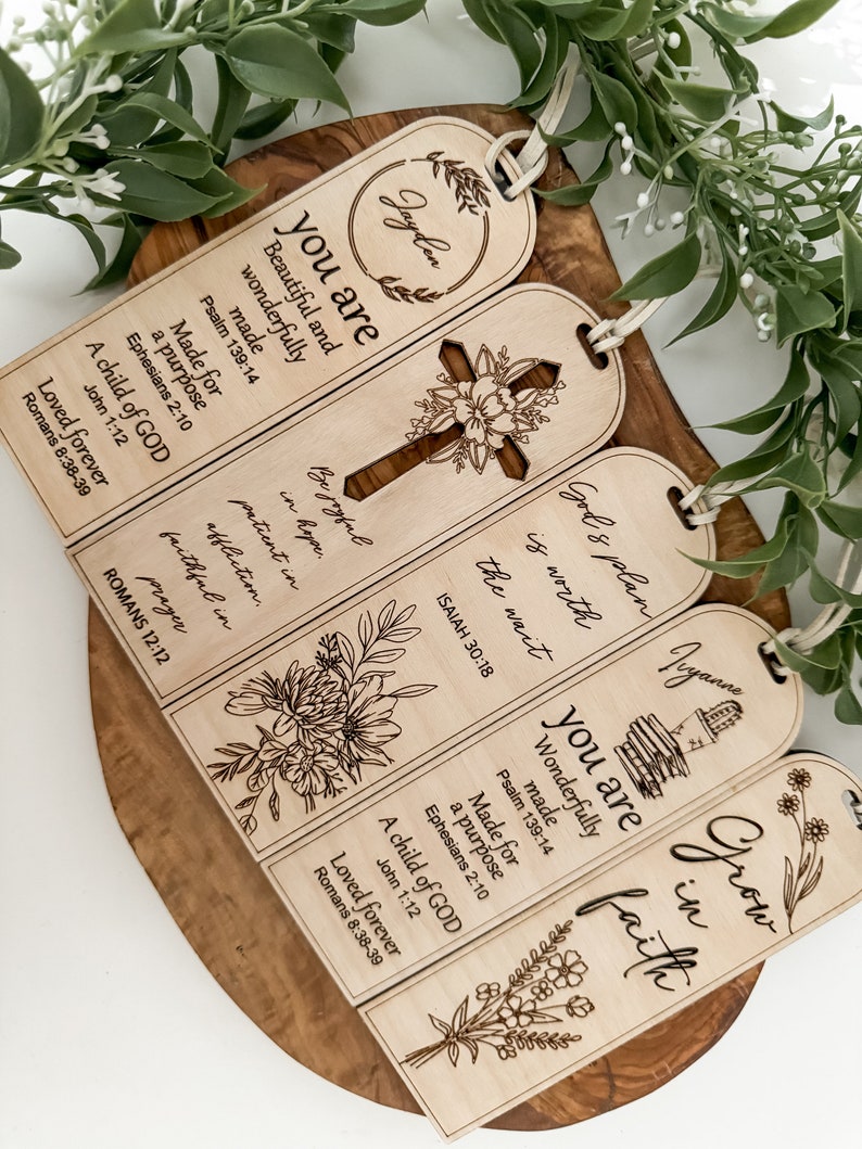 Engraved Wood Bookmark: Personalized Baptism Gift, Bible Verse - Etsy