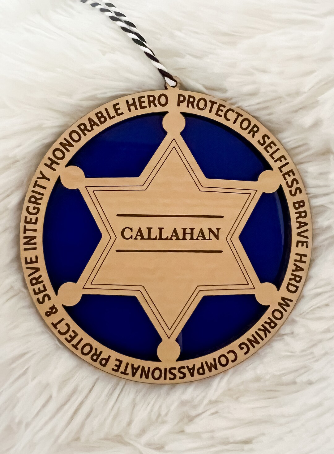 Personalized Deputy Sheriff Ornament: Wooden First Responder Christmas ...
