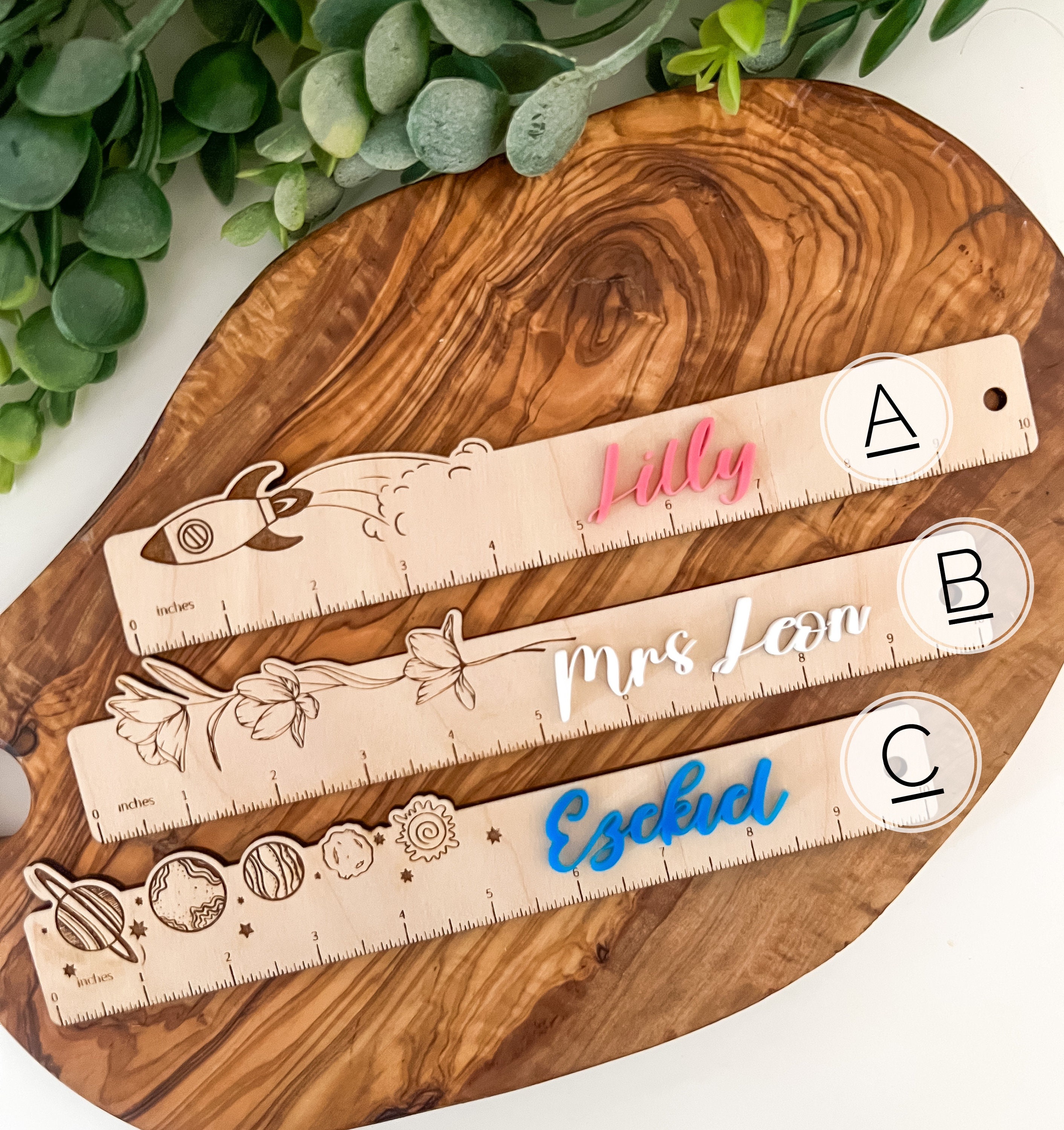 Personalized Ruler, Wood Ruler, School Wood Ruler, Engraved Ruler, Back ...