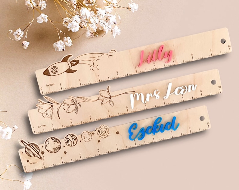 Personalized Ruler, Wood Ruler, School Wood Ruler, Engraved Ruler, Back ...