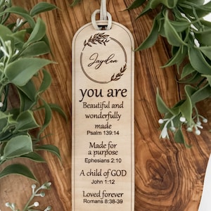 Engraved Wood Bookmark: Personalized Baptism Gift, Bible Verse - Etsy