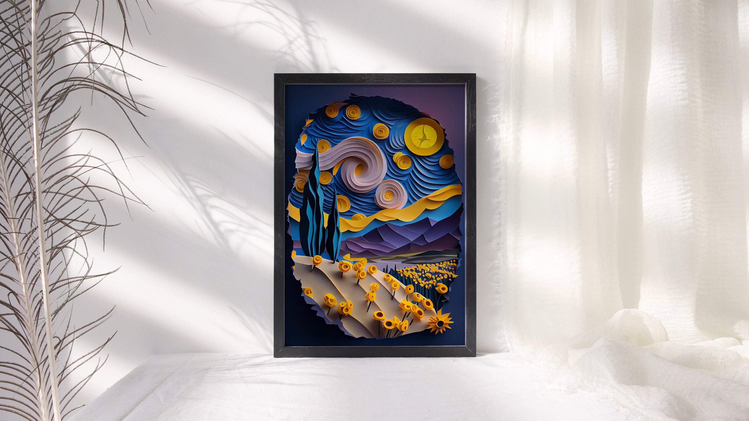 Gleaming Gold - the Radiant Moon Above the Fields of Gold - Wall Art ...