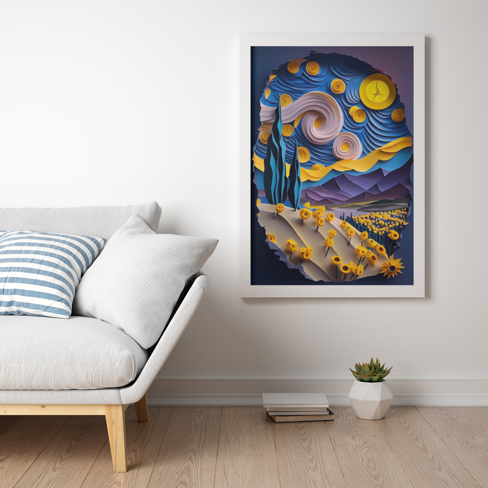 Gleaming Gold - the Radiant Moon Above the Fields of Gold - Wall Art ...