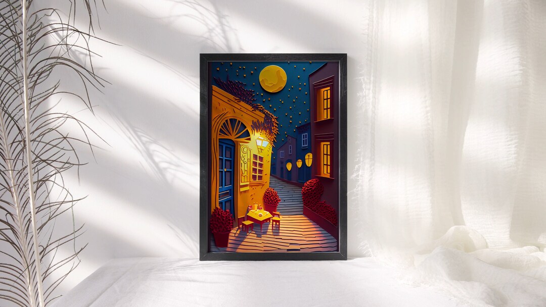 Midnight Stroll - A Journey Through the Starry Alley - Wall Art Print ...