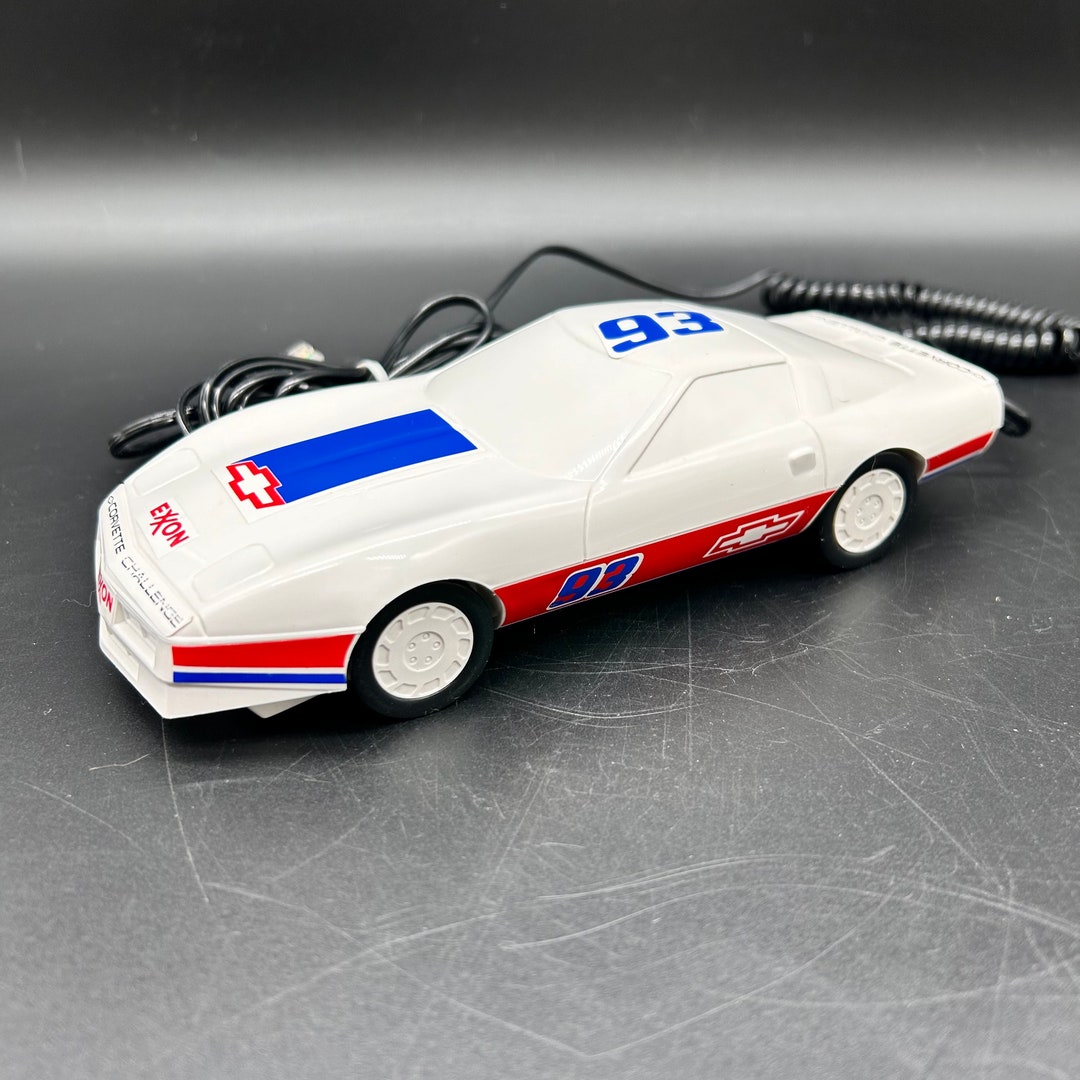 Vintage Chevy Corvette Challenge Race Car Telephone Exxon 93 Corded ...