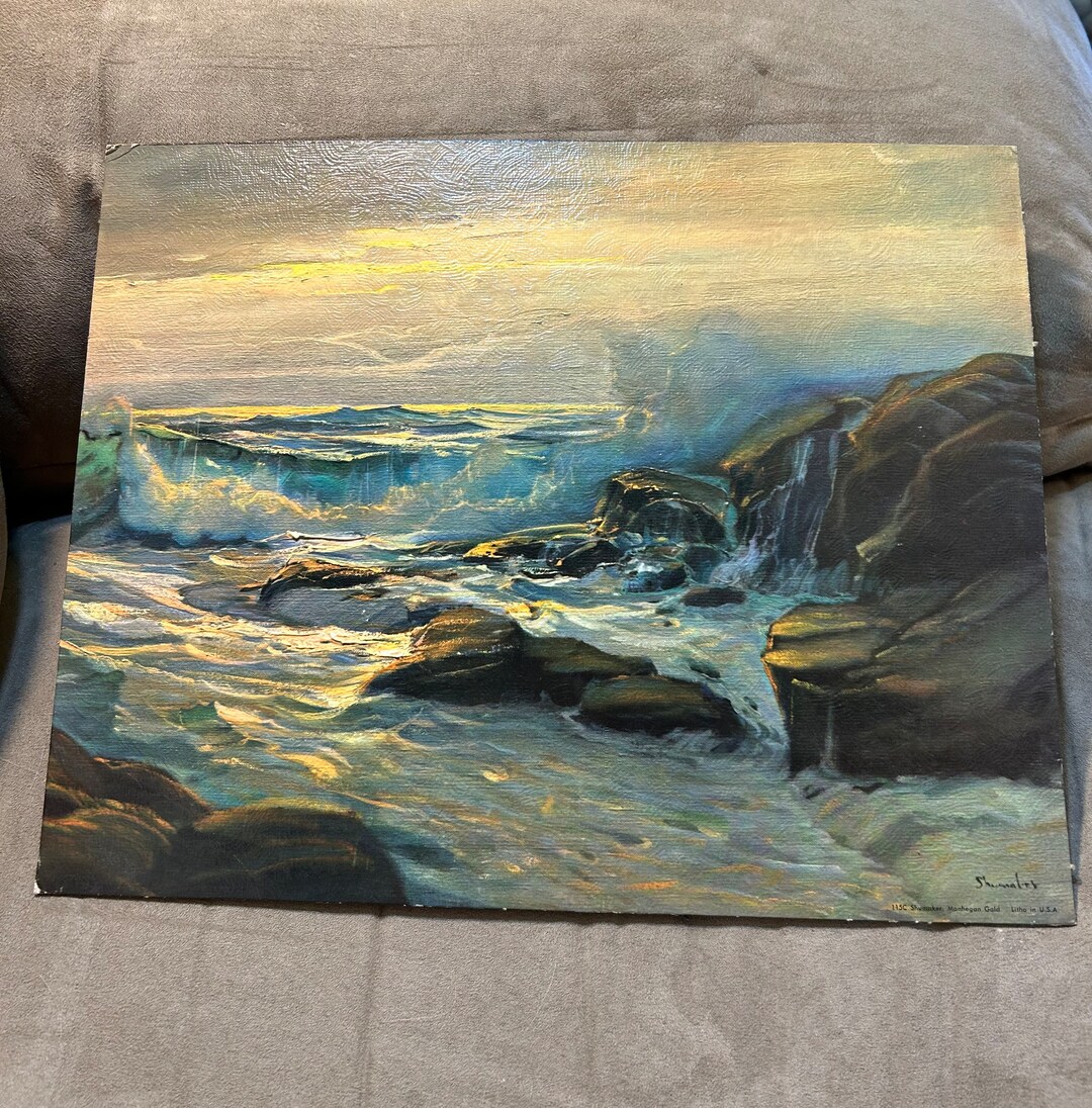 Mohegan Gold Textured Lithograph by Philip Shumaker - Etsy