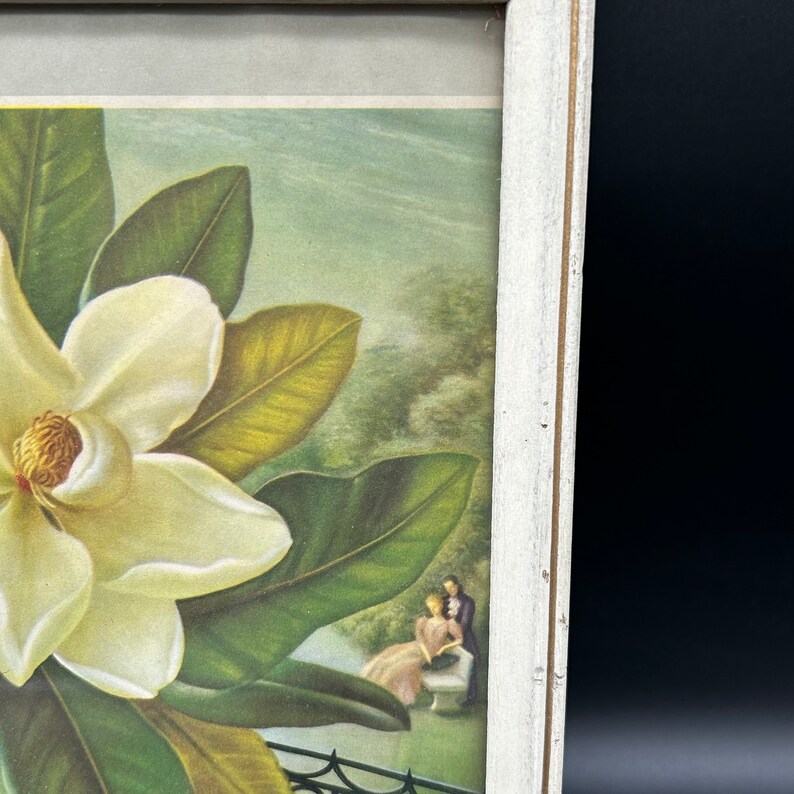 Edna Reindel Floral Magnolia Print Framed Floral Wall Art 1940s - Etsy