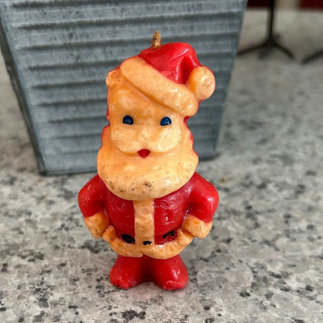 Santa Candle Vintage Unused Wax Candle Retro - Etsy