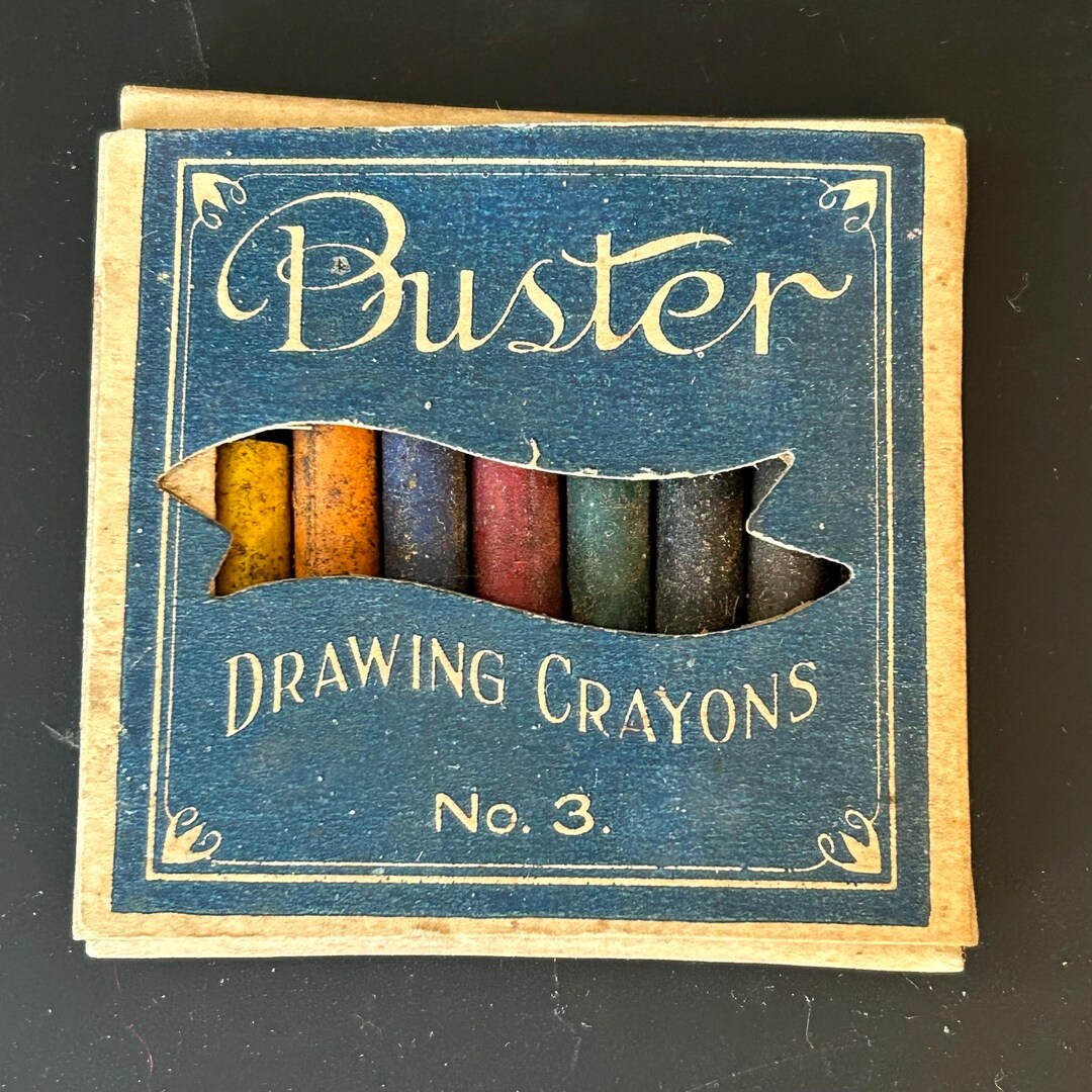 Vintage Buster Drawing Crayons Box and Crayons - Etsy