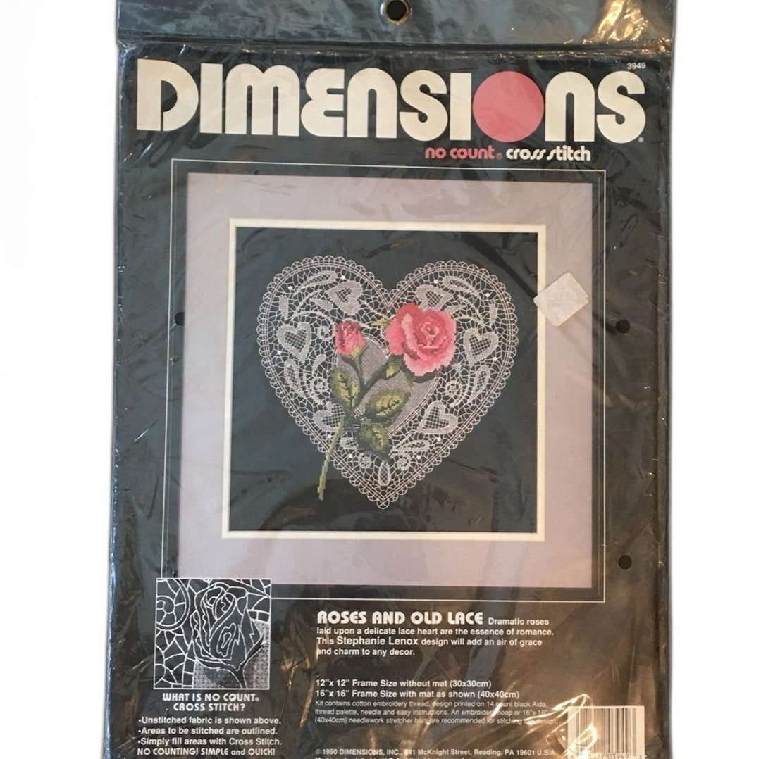 Dimensions Cross Stitch Rose & Lace Kit - Etsy
