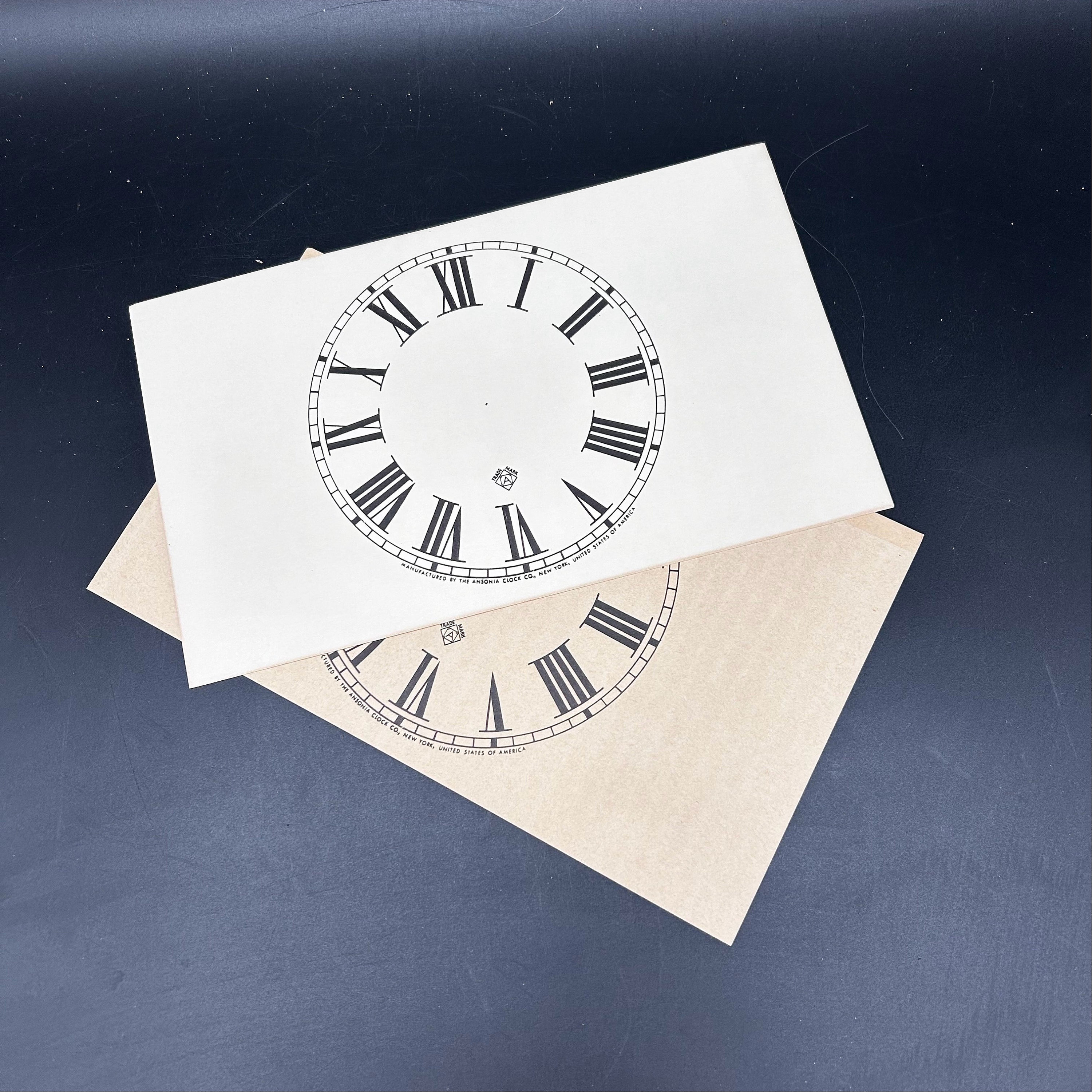 Clock Face Antique Replacement 5 7/8 Paper Clock Dial With Roman ...
