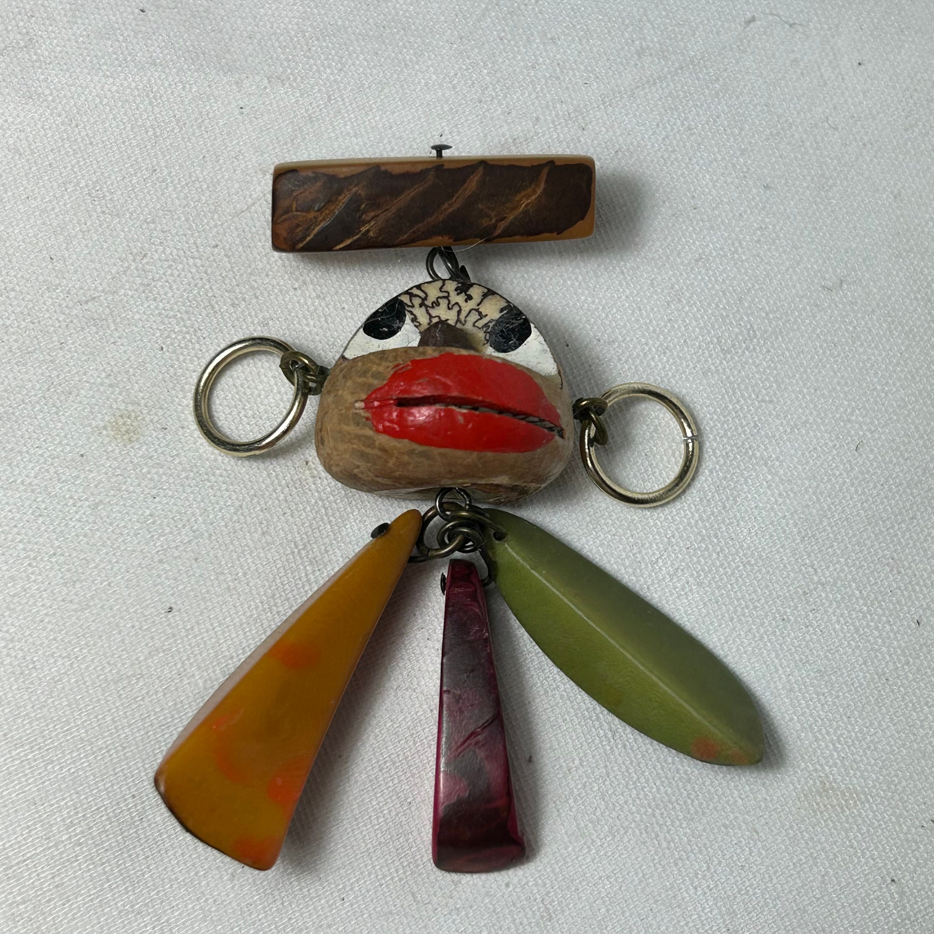 Bakelite Pendant of African Native Person Colorful Brooch. - Etsy