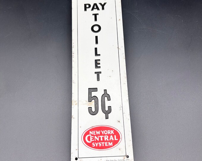 New York Central System Pay Toilet Sign Tin Wall Hanging - Etsy