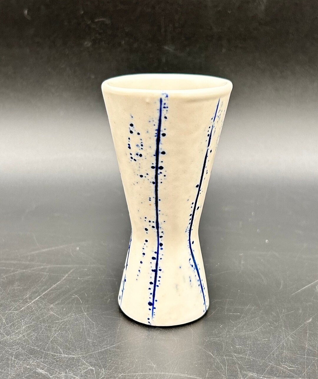 Mid Century Frank Mann Pottery Blue & White Bud Vase. 2 X 4 - Etsy