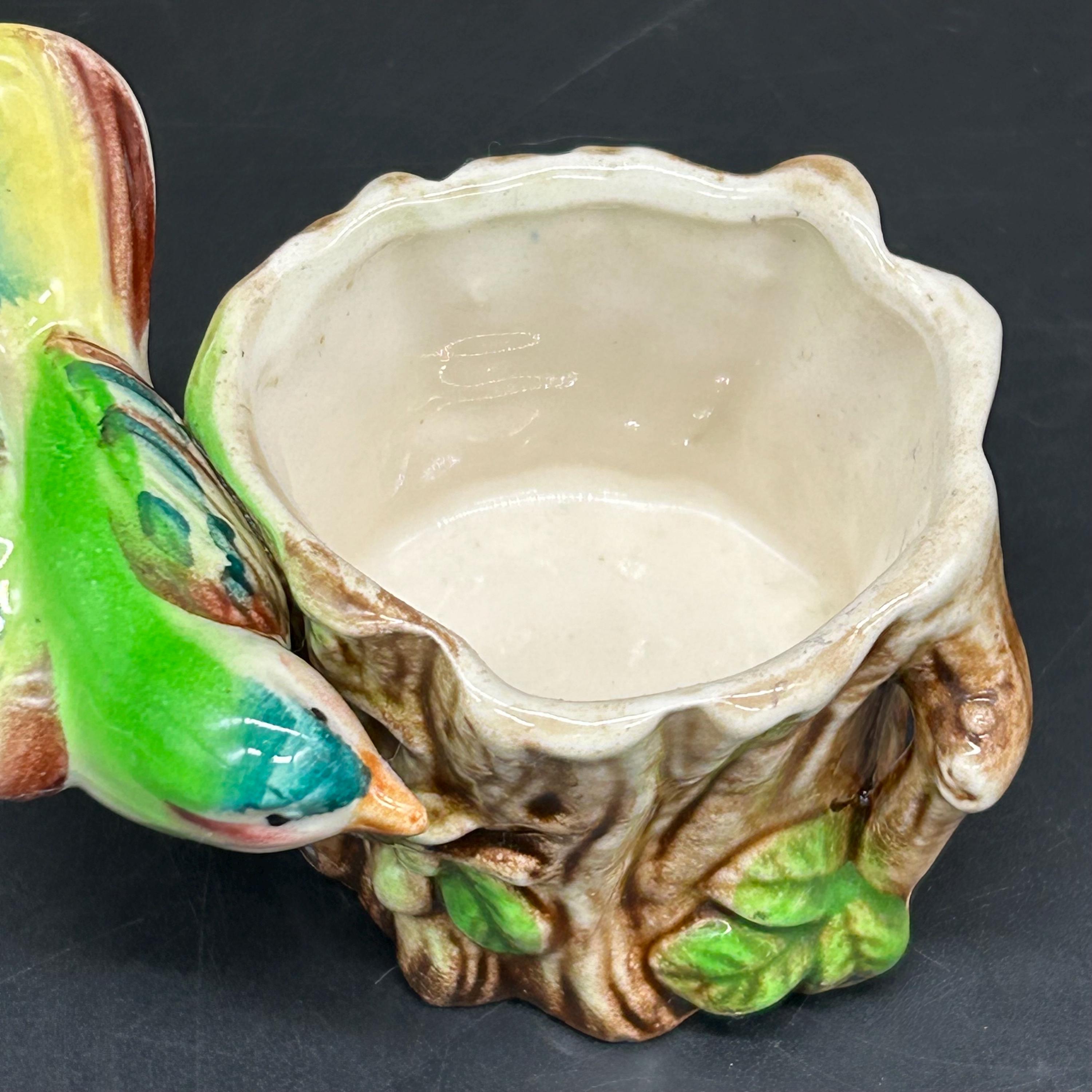 Bird on Tree Stump Trinket Box Toothpick Holder Succulent Planter Air ...