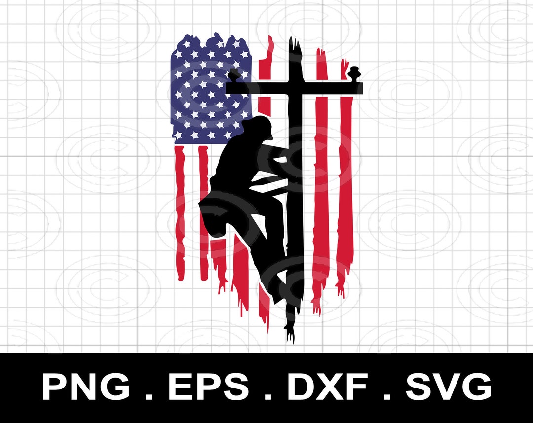 Lineman American Flag (svg, Png, Eps, Dxf) (digital Download) - Etsy