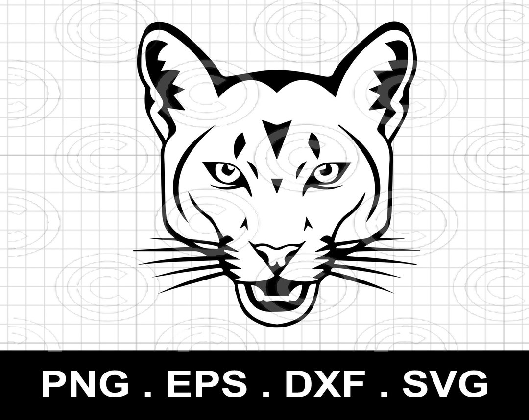 Cougar Svg Png Eps Svg, Animals Svg, Mountain Lion Svg Png, Cougar Head ...