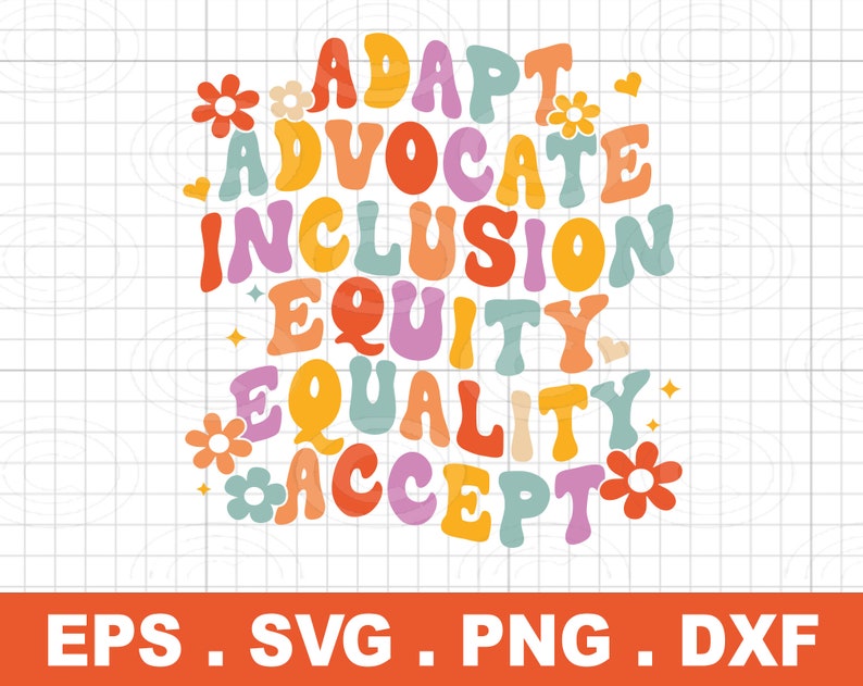 Inclusion Equity Equality PNG SVG, Autism Awareness (digital Download ...