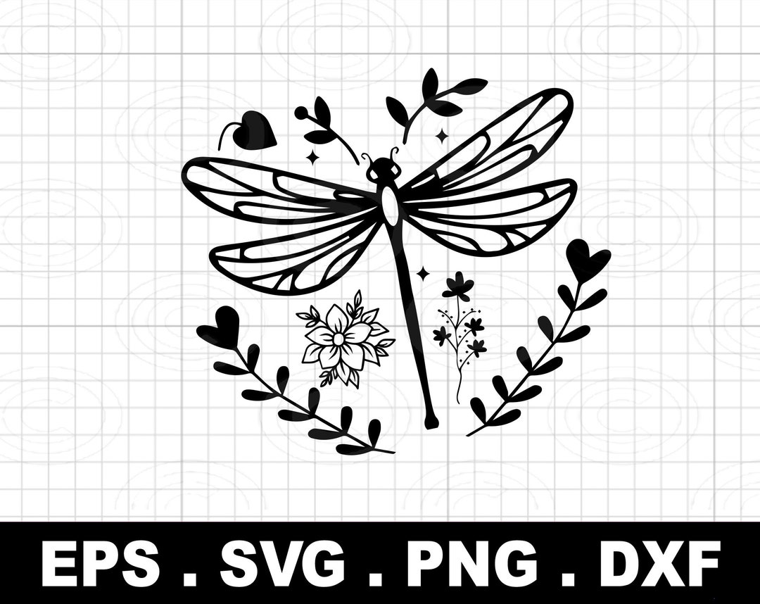 Dragonfly Flowers Svg Png,insect Svg, Dragonfly Clipart, Dragonfly ...