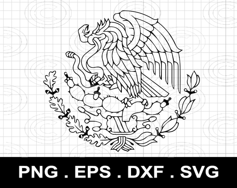 Mexico Coat of Arms SVG, Mexico Flag Silhouette (digital Download) - Etsy