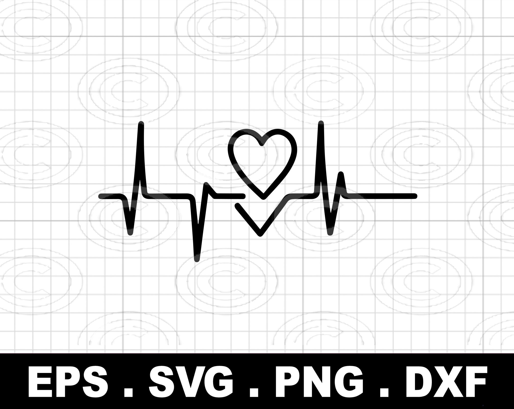 Heart Beat SVG , ECG EKG Cut Files, Heartbeat Clipart Vector Cut Files ...