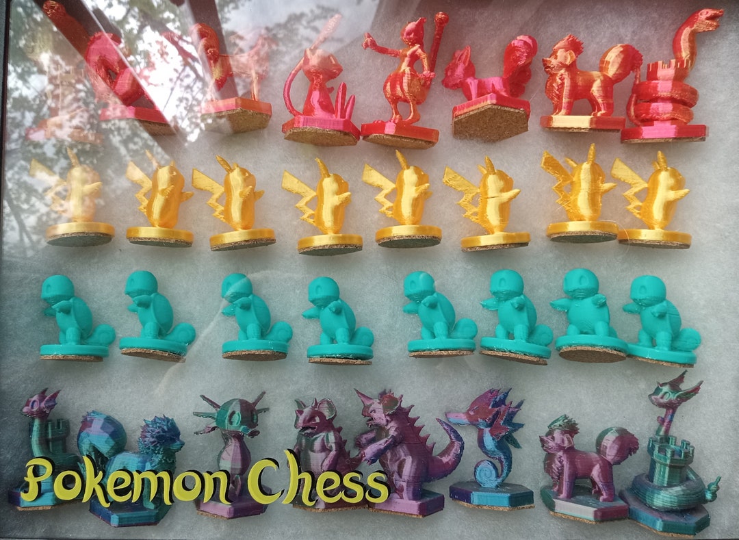 3d Printed Pokemon Chess Set - Etsy