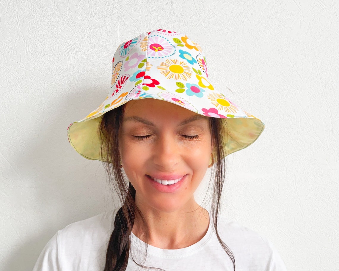 Reversible Bucket Hat Sewing Pattern and Instructions, Super Easy Sun ...